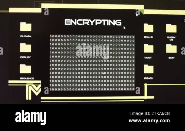 Encrypted data process visual, symbols. numbers and letters ...