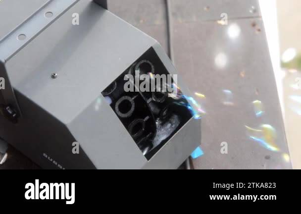 Soap bubble generator close up. Working operation Soap Bubble Generator ...