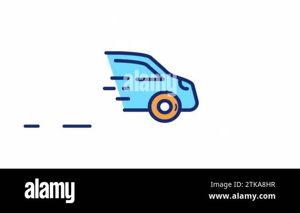 Animated car color icon. Motor vehicle. Fuel and electric automobiles ...