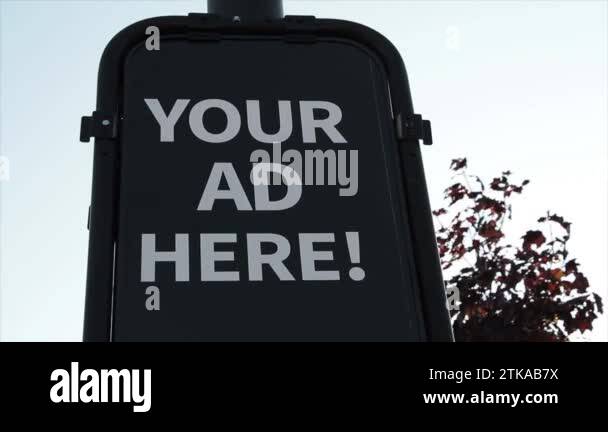 your ad here advertisement vertical rectangle sign on post outdoor ...