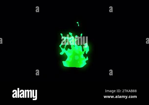 Simple glowing burning cartoon anime manga-style fire animation in 4K ...