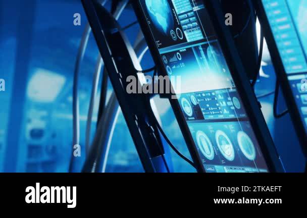 Futuristic spaceship control panel interface. Spacecraft digital ...