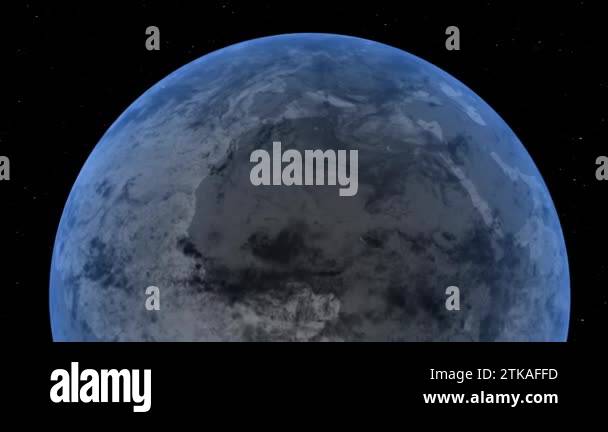 Planet Earth 3D Orbital animation with realistic geographical surface ...