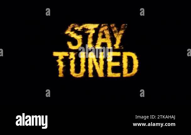 Stay Tuned glitch text effect cimematic title yellow light animation ...