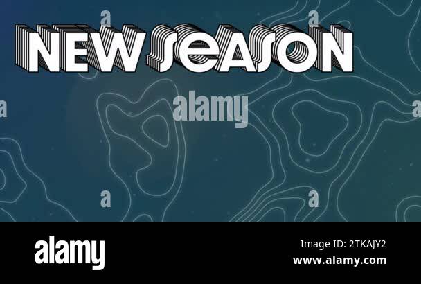 Animation of new season text in white letters over white map lines in ...