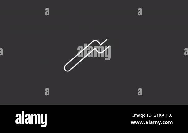 Animated growth white line icon. Improvement and development. Growing ...