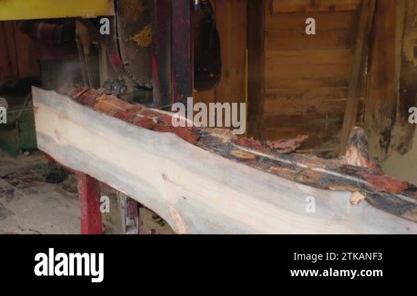 Processing and sawing timber at a sawmill. The production process at ...