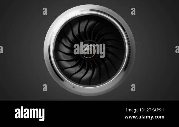 Rotating jet engine, zooming in - 3D 4k animation (3840 x 2160 px Stock ...
