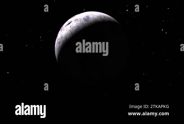 fictional Eris sun rise in dark background with stars. front view of ...