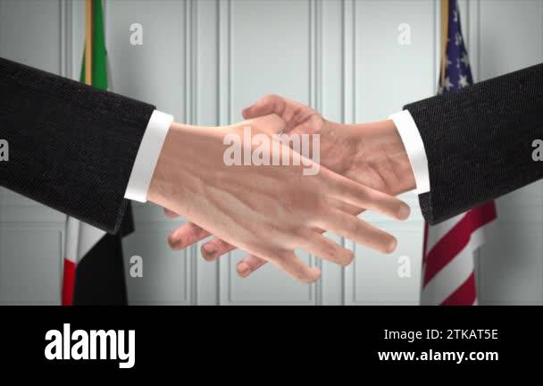 UAE and USA Partnership Business Deal. National Government Flags ...