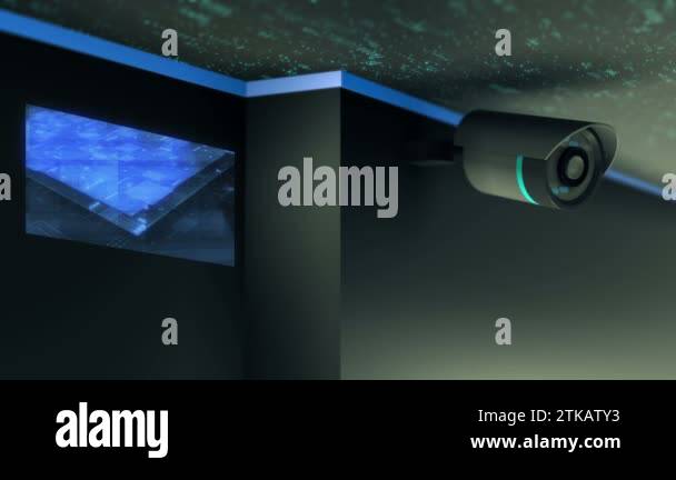 Modern technology innovation 3D surveillance camera and hologram screen ...