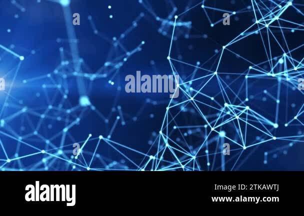 Abstract Background With Motion Plexus Of Dots And Lines Futuristic Visualization Of A Network