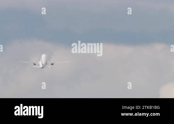 Footage of commercial aircraft taking off, rear view. Airplane ...