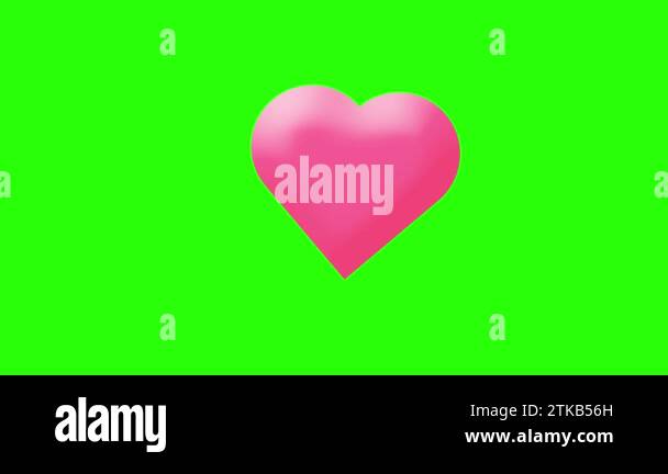 love heart showing beating heartbeat green screen animated display of ...