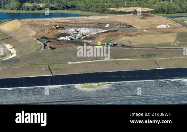 Solid waste disposal facility. Landfill dump site for garbage managment ...