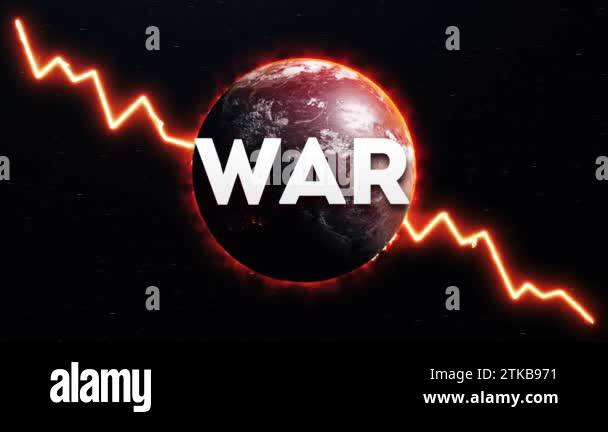 Global war conflic on earth. Concept 3d animation. Earth globe in fire ...
