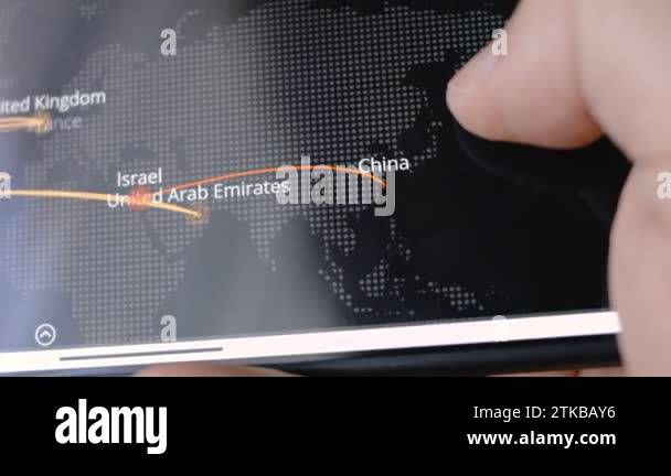 Cyber attack map navigation on smartphone. Displays Show Various ...