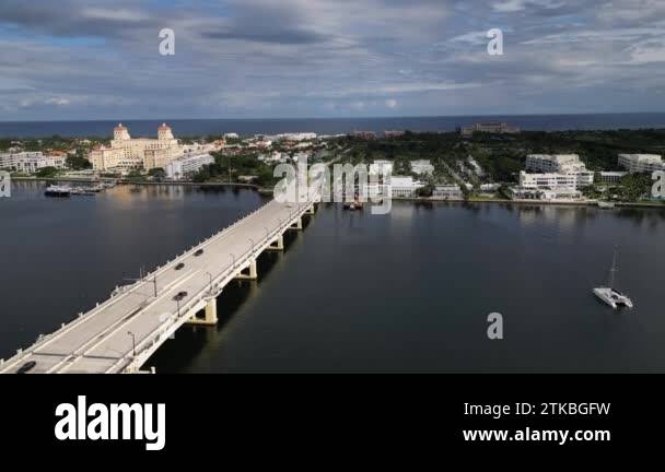 This 4K aerial video captures the impressive engineering of the bridge ...