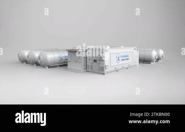 Hydrogen energy storage system or battery container unit 4k footage ...