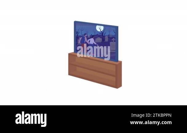 Cartoon illustration flat screen television Stock Videos & Footage - HD ...