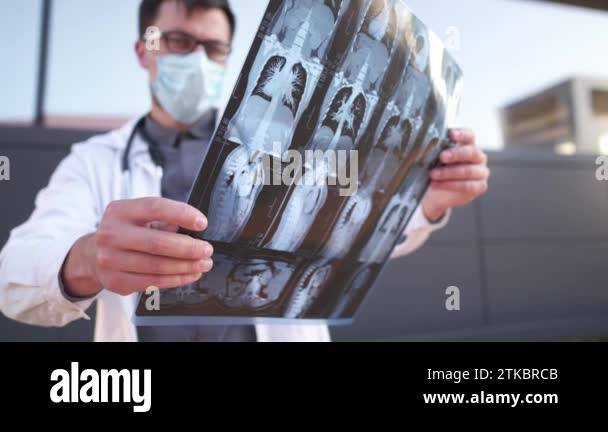 Examination and diagnosis by computed tomography CT scan of lung ...