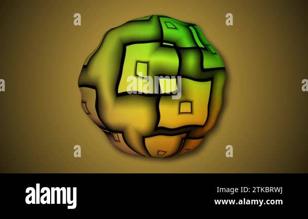 Abstract liquid sphere animation motion background. Liquid golden ...