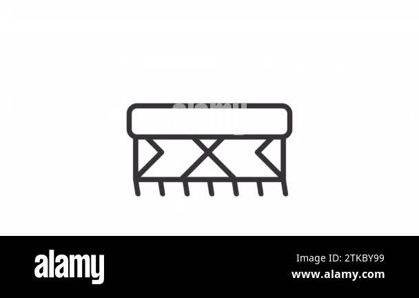 Animated rug linear icon. Decorative interior element. Living room ...