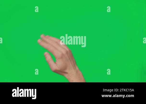 Male hand touching, clicking, tapping, sliding and swiping on chroma ...