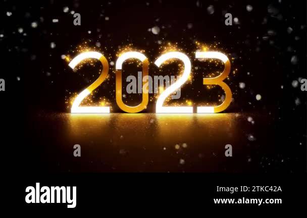 the numbers 2023 with glitter and golden bokeh Stock Video Footage - Alamy