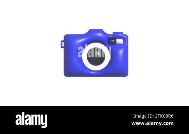 4K Render of an animated vector camera 3d icon for web digital ...