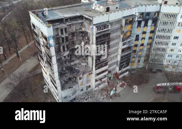 Kharkiv, Ukraine - January, 25, 2023: A nine-story apartment building ... Kharkiv, Ukraine - January, 25, 2023: A nine-story apartment building ...