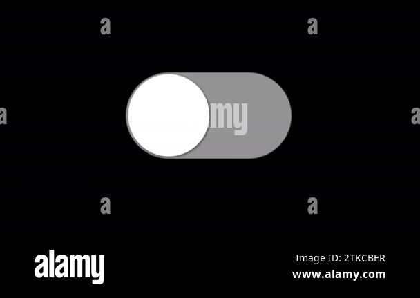 Visualization of setting switch, switch on switch off control animation toggle loop 4k. green ...