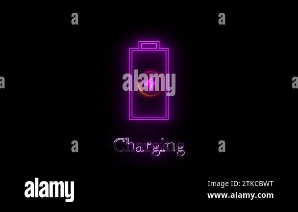 Animated battery charging showing process. Battery charge level ...
