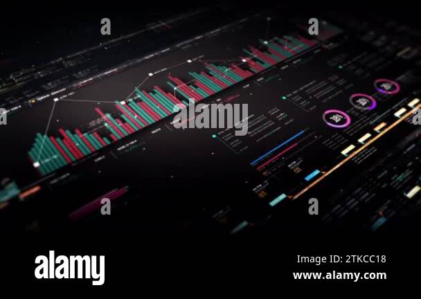 Business stock market, trading, info graphic with animated graphs ...