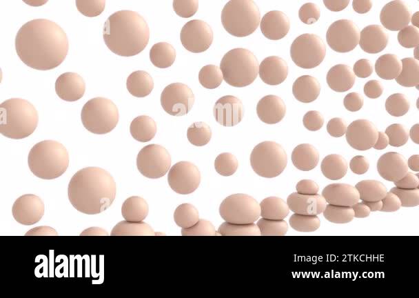 Obesity round fat cells fall and stick together on a transparent ...