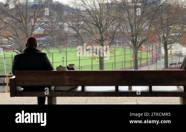 This aerial video show views of Broadway Junction Train Station ...