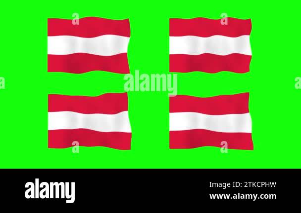 Austria Waving Flag 2D Animation on Green Screen Background. Looping seamless animation. Motion ...