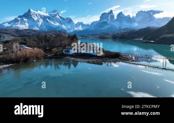 Country House Of Torres Del Paine In Punta Arenas Chile. Snowy ...