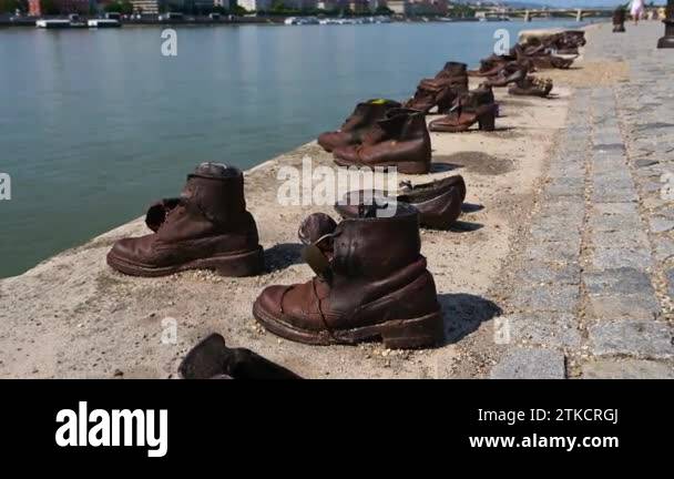 Budapest, Hungary, August 2022. Memorial to the victims of the Nazi ...