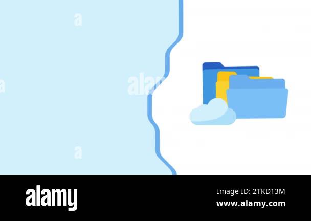 4k video of cartoon folder icons on white backgrounds. Concept of ...