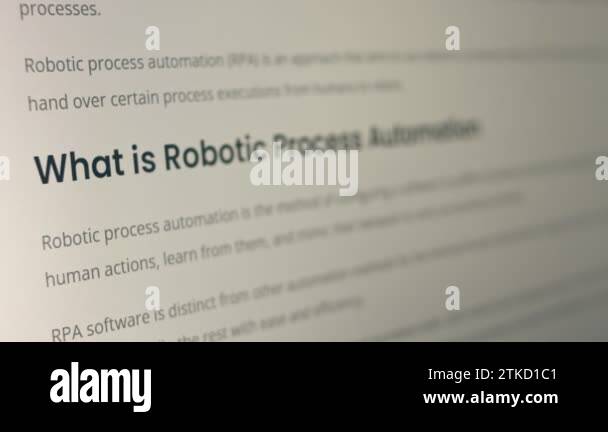 Robotic Process Automation. Learning information about modern ...