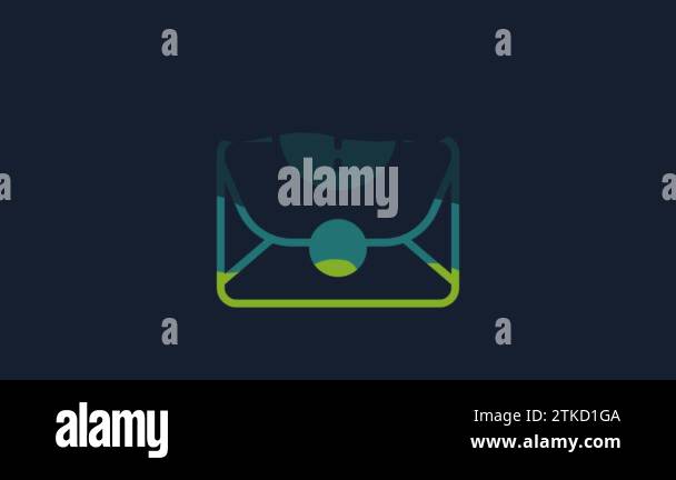 Yellow Envelope with question mark icon isolated on blue background ...