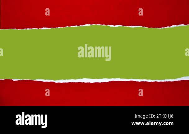 Red paper torn on chroma key background. Ripped paper animation on ...
