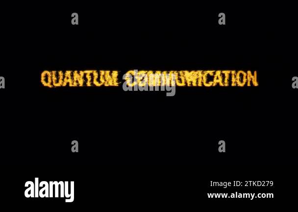 Quantum Communication glitch text effect cimematic title yellow light ...