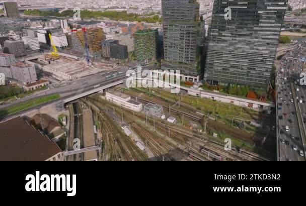 Wide view of the most visited city in France. Parisian streets and ...