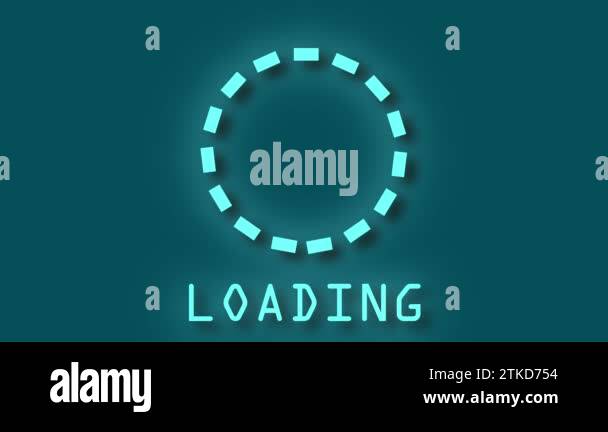 Loading buffering message for slow download 4k animation concept Stock ...