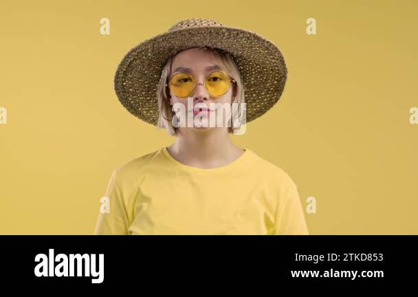 Friendly girl showing yes signal, nods head, approve. Positive sunny ...