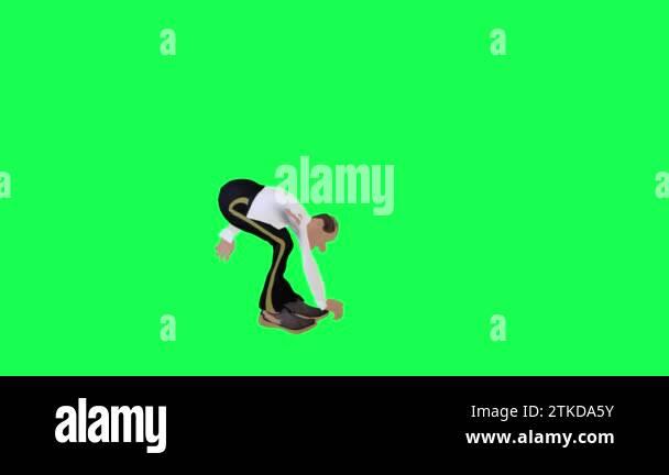 3d tall skinny bald animated man throwing stone left angle isolated ...