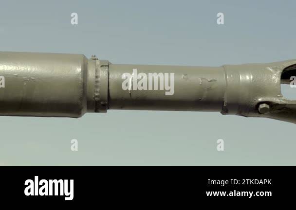 Soviet light amphibious tank PT-76. Object 740. Tank barrel, barrel ...