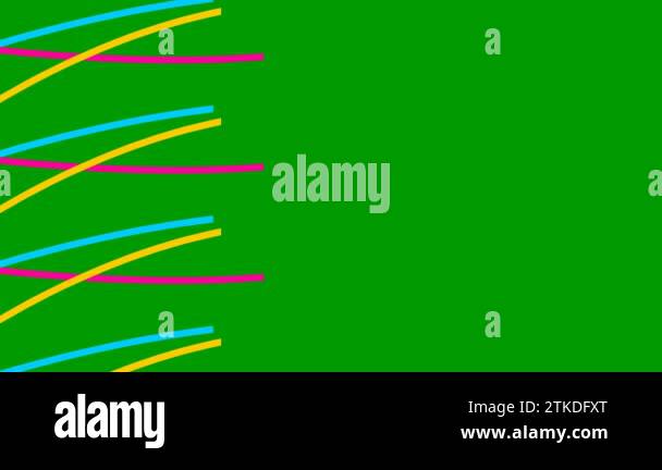 Animated stripes appear and disappear. Decorative coloful lines. Waves ...